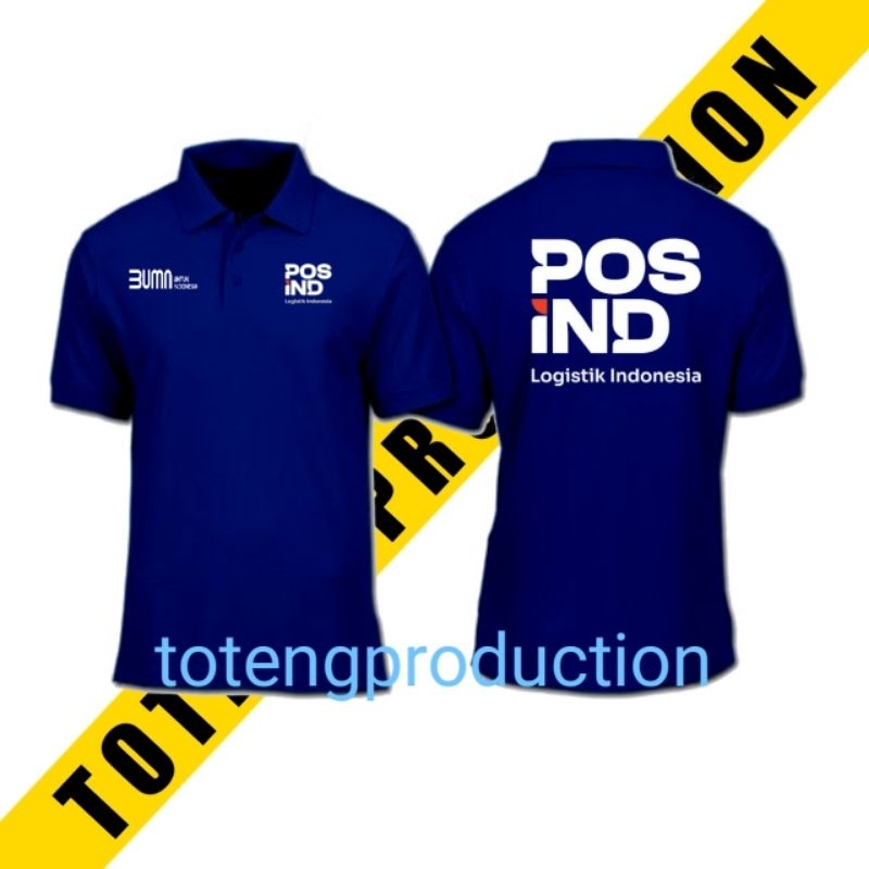 Tshirt Baju Polo Shirt Indonesian Pos Ind Collar T-Shirt Logistics Navy ...