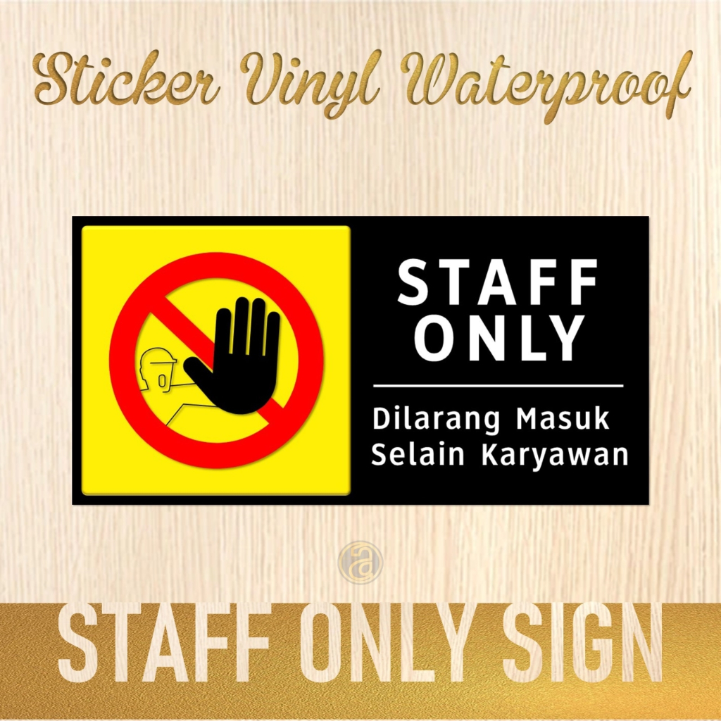 Vinyl Sticker 15x30 cm Safety Sign K3 Warning Sticker Staff Only ...