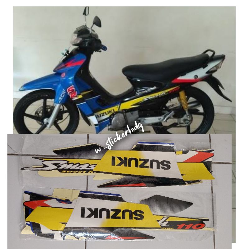 Suzuki smash SR 2005 Blue Trim Striping | Shopee Malaysia
