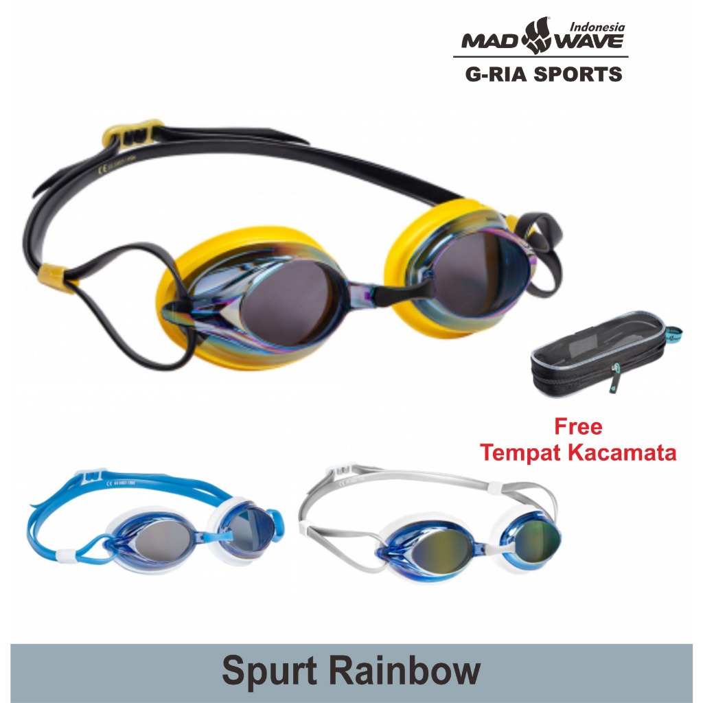 Original Mad Wave Swimming Goggles (Mirror & Rainbow Lens Spurt) All ...
