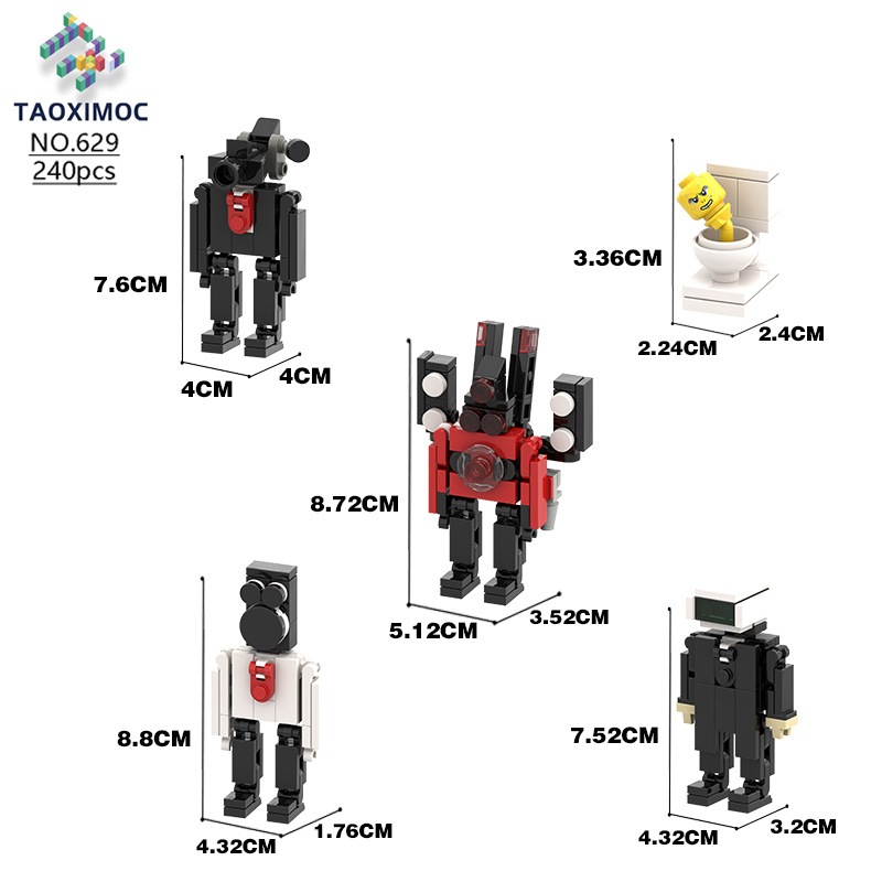 Upgrade Moc skibidi Toilet Titan King Monitor Model Building Blocks ...