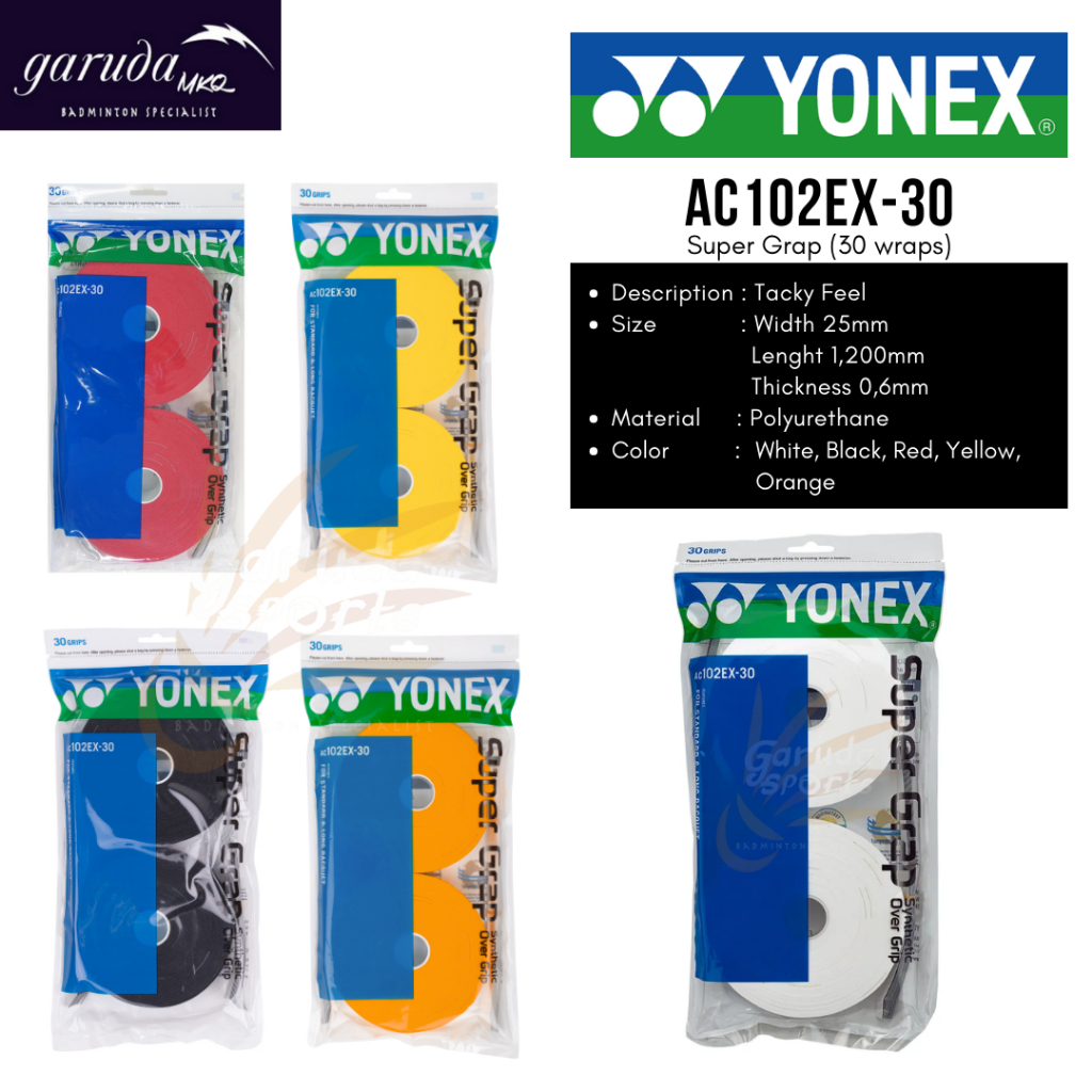 Yonex BADMINTON GRIP AC102 / YONEX AC 102 REPACK / YONEX TENNIS GRIP | Shopee Malaysia