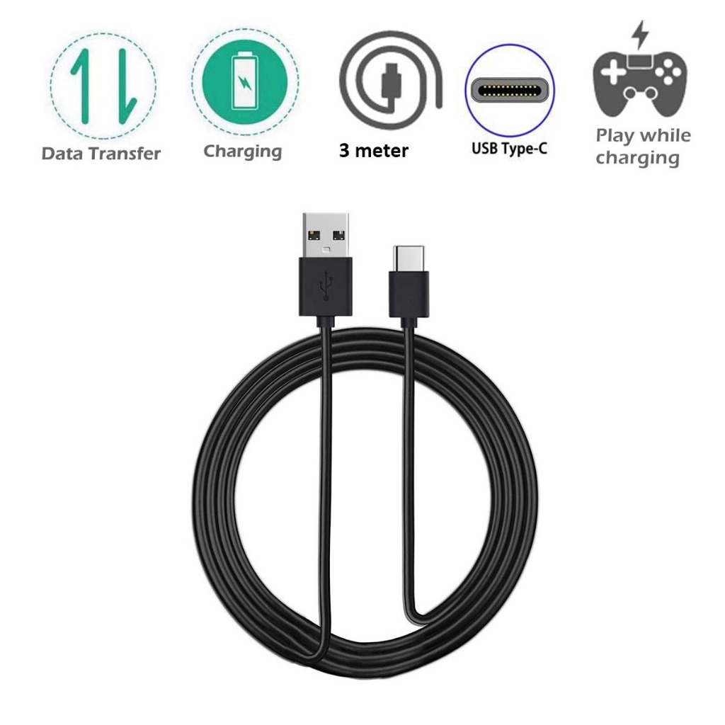 PS5 Dualsense USB Type C Charger Stick Cable 3 Meters Long | PS 5 ...