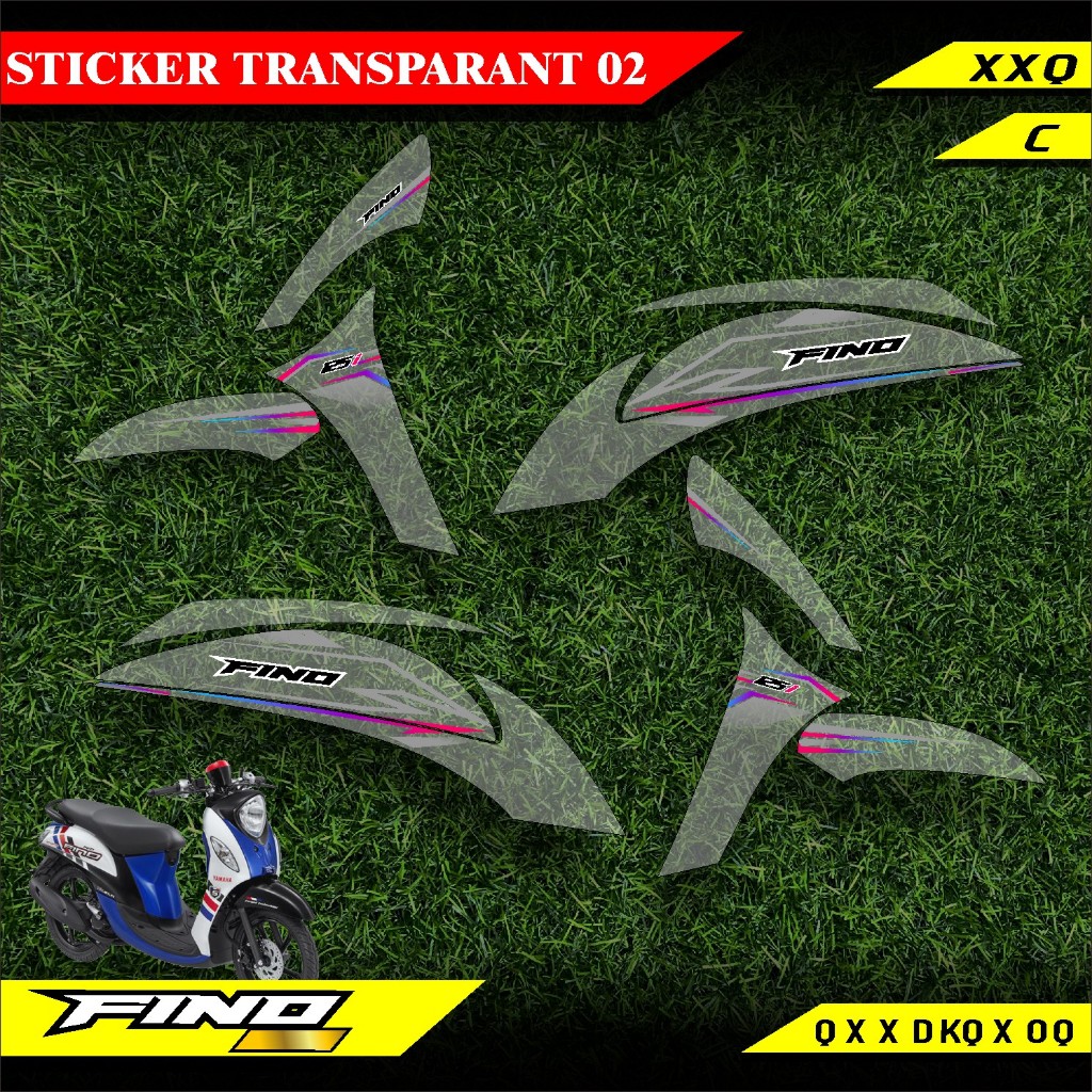 Mio FINO TRANSPARENT STICKER/YAMAHA MIO FINO O2 STRIPING STICKER ...