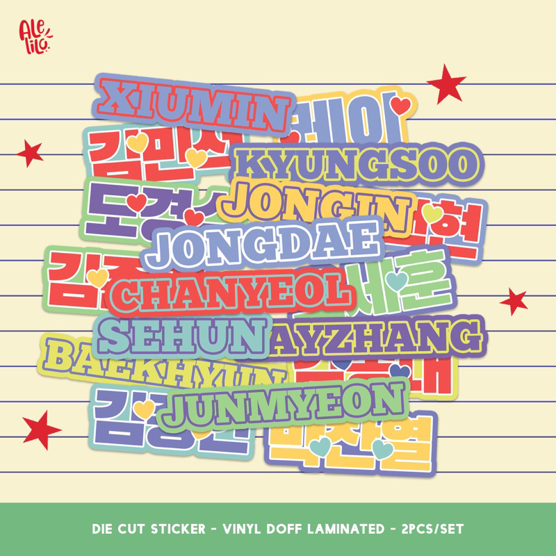 EXO NAME STICKER SET / DIE CUT NAME STICKER | Shopee Malaysia