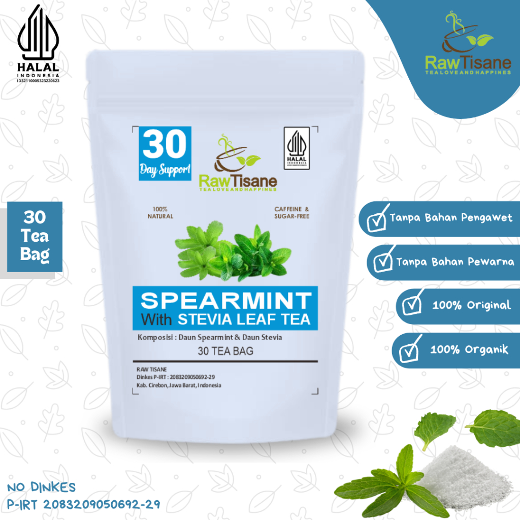 RAW TISANE Spearmint With Stevia Leaf Tea: Spearmint Leaf Tea & Stevia ...