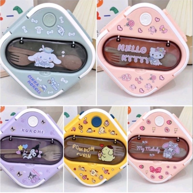 Lunchbox sanrio / tepak lunch sanrio / place to eat / bento / kuromi ...