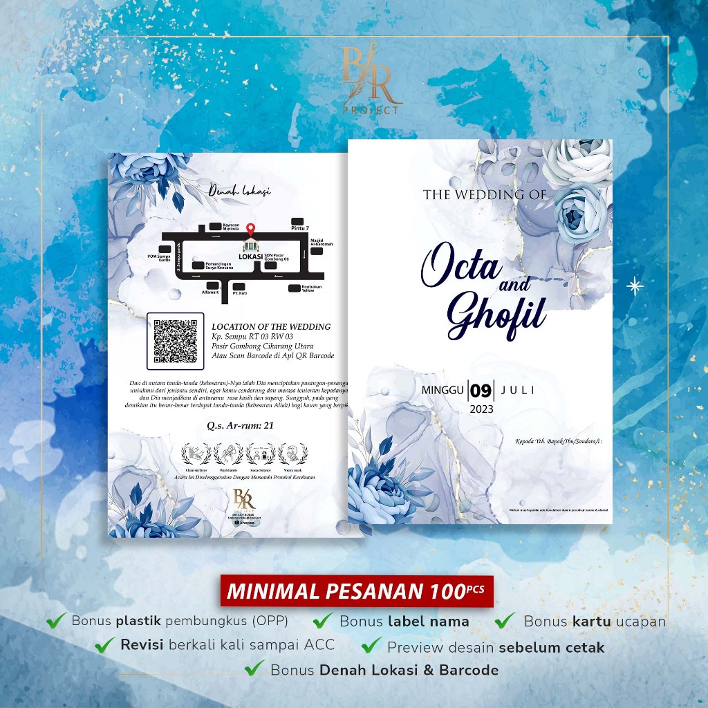 160gsm Brief Card Material Two Fold Wedding Invitation | Unique Wedding ...