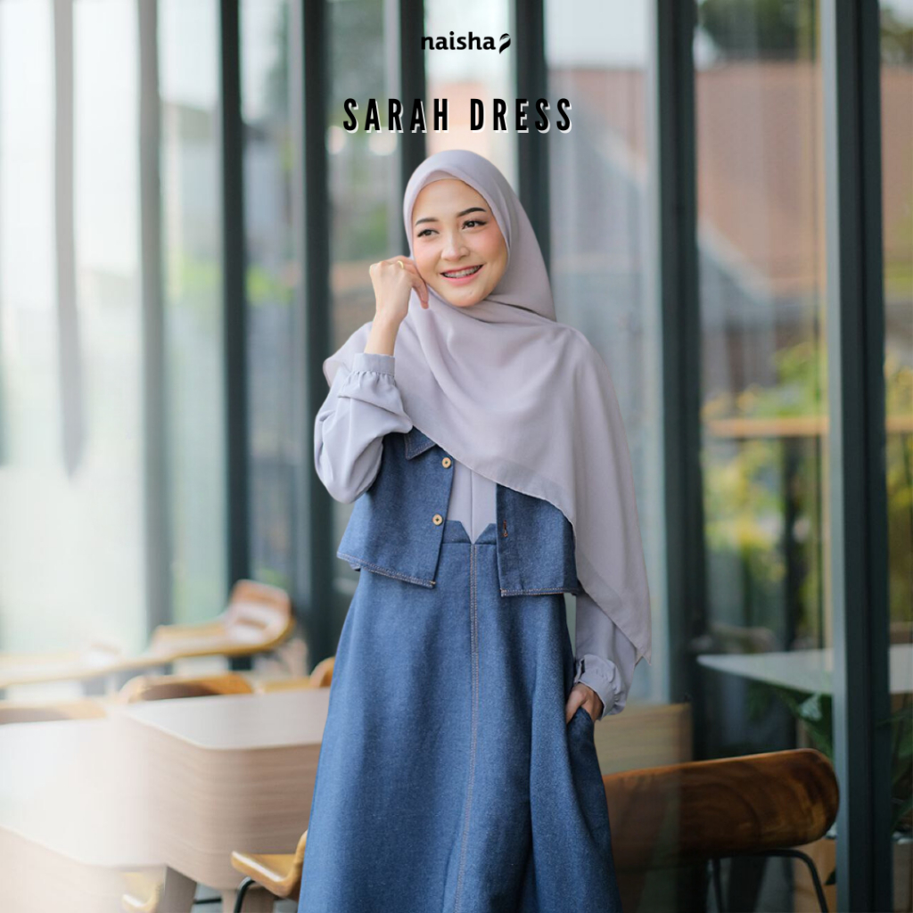 Naisha Official - Sarah 3in1 Dress Gamis Jeans Smart Casual Looks ...