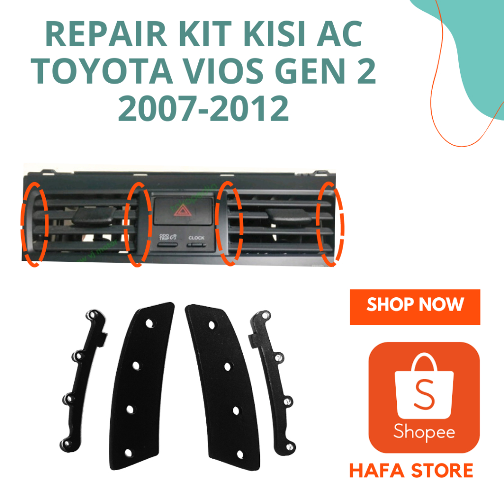 HITAM Toyota Vios/Limo Gen 2-year 2007 2008 2009 2010 2011 2012 AC ...