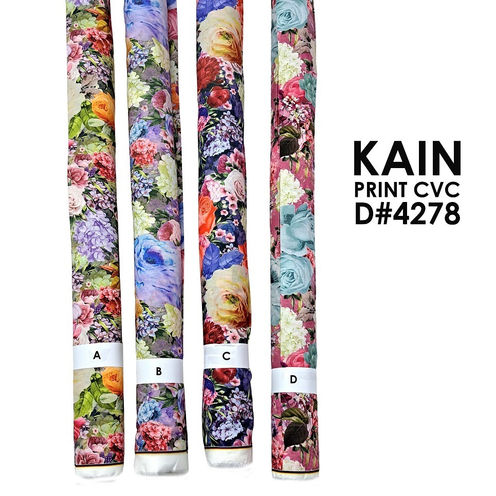 KATUN Cotton Fabric/CVC Cotton Fabric D-4278 (Per 0.5 meter) | Shopee ...