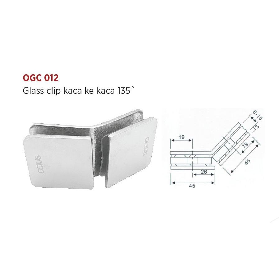 Glass Clip Connector Angle 135 Degree Glass Clip 135 Degree Connector ...