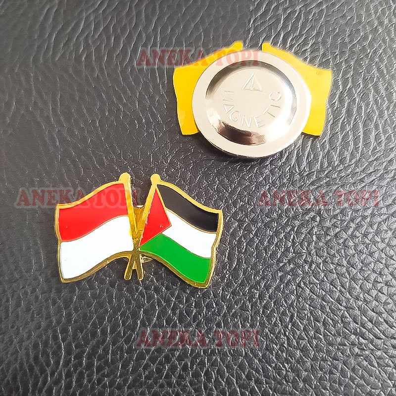 Indonesia Palestine Cross Flag Pin Indonesia Palestine Magnet Flag Pin ...