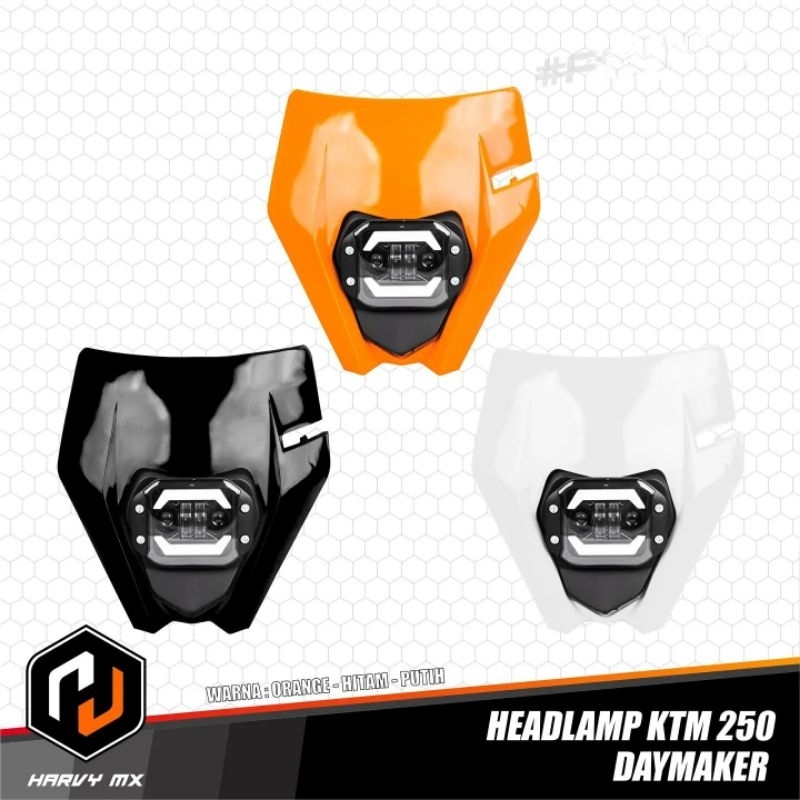 DAYMAKER KTM 250 2017 HEADLAMP REFLECTOR KTM 250 LED FUNGSi UNIVERSAL ...