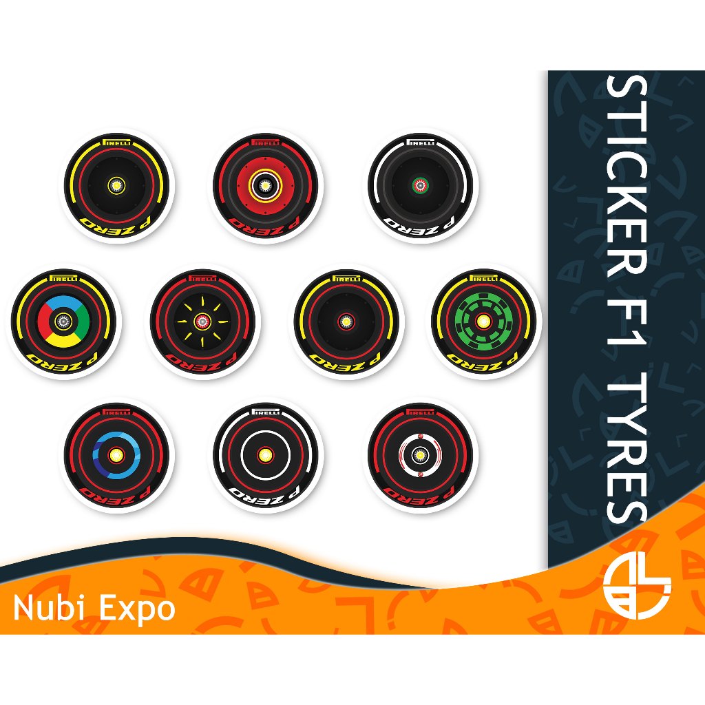 F1 Tire STICKER PACK | Sticker Pack F1 | Die cut vinyl sticker ...