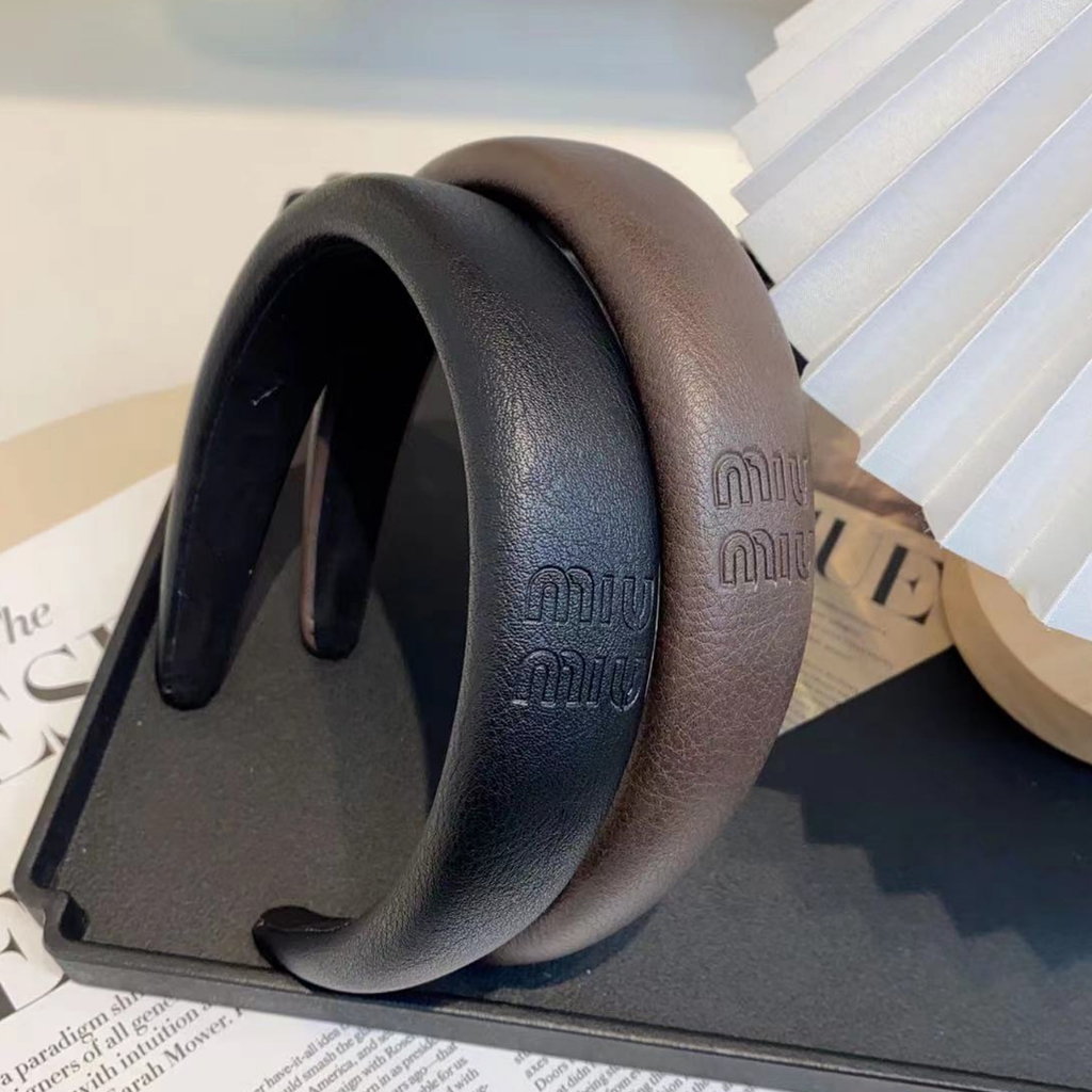 Lollipop - Miumiu Leather Headband (Black/ Copper) | Shopee Malaysia