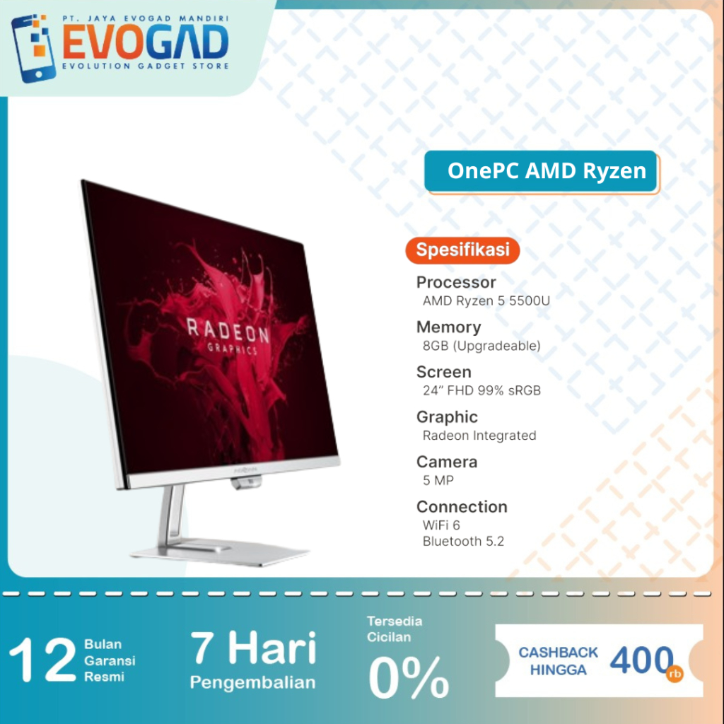 Advan All In One PC AIO OnePC Intel i5 | Onepc AMD Ryzen 5500, 8+512GB ...
