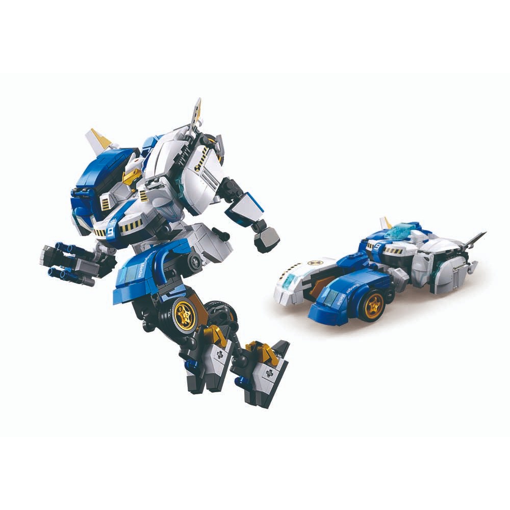 Sluban Brick M38-B1150 Toy Police Robot Transformer Mecha Police Car ...