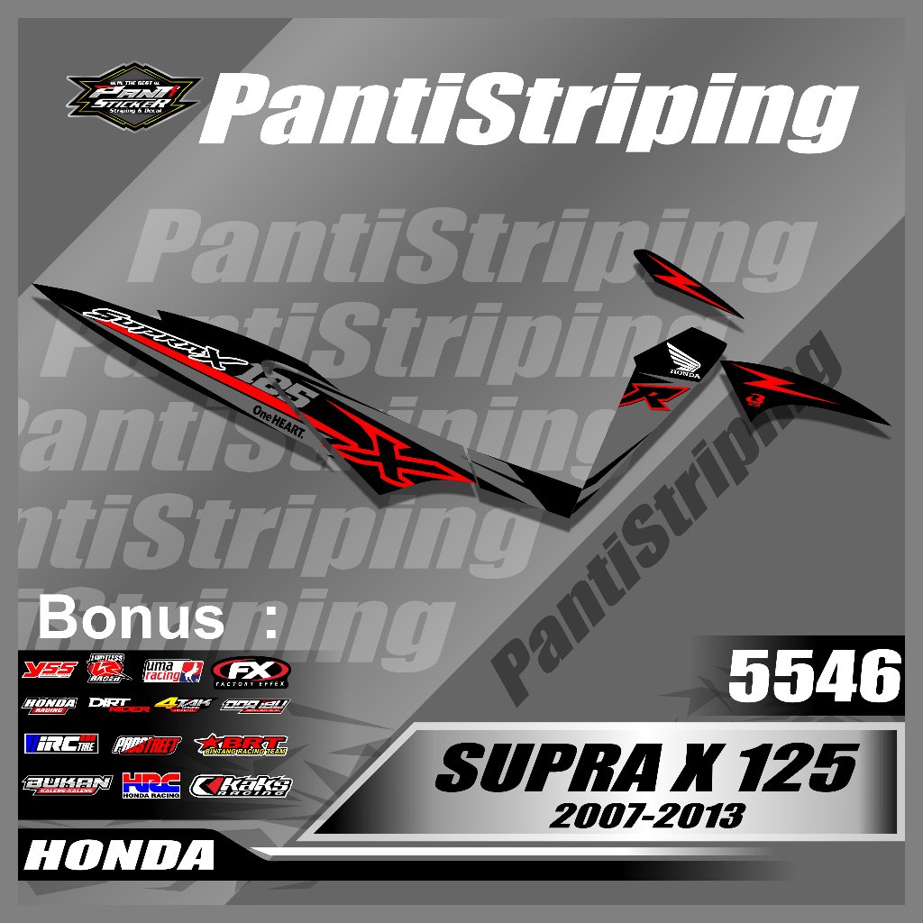 Sticker Supra x 125 2007-2013 One Set Right Left - Striping Motor Supra ...