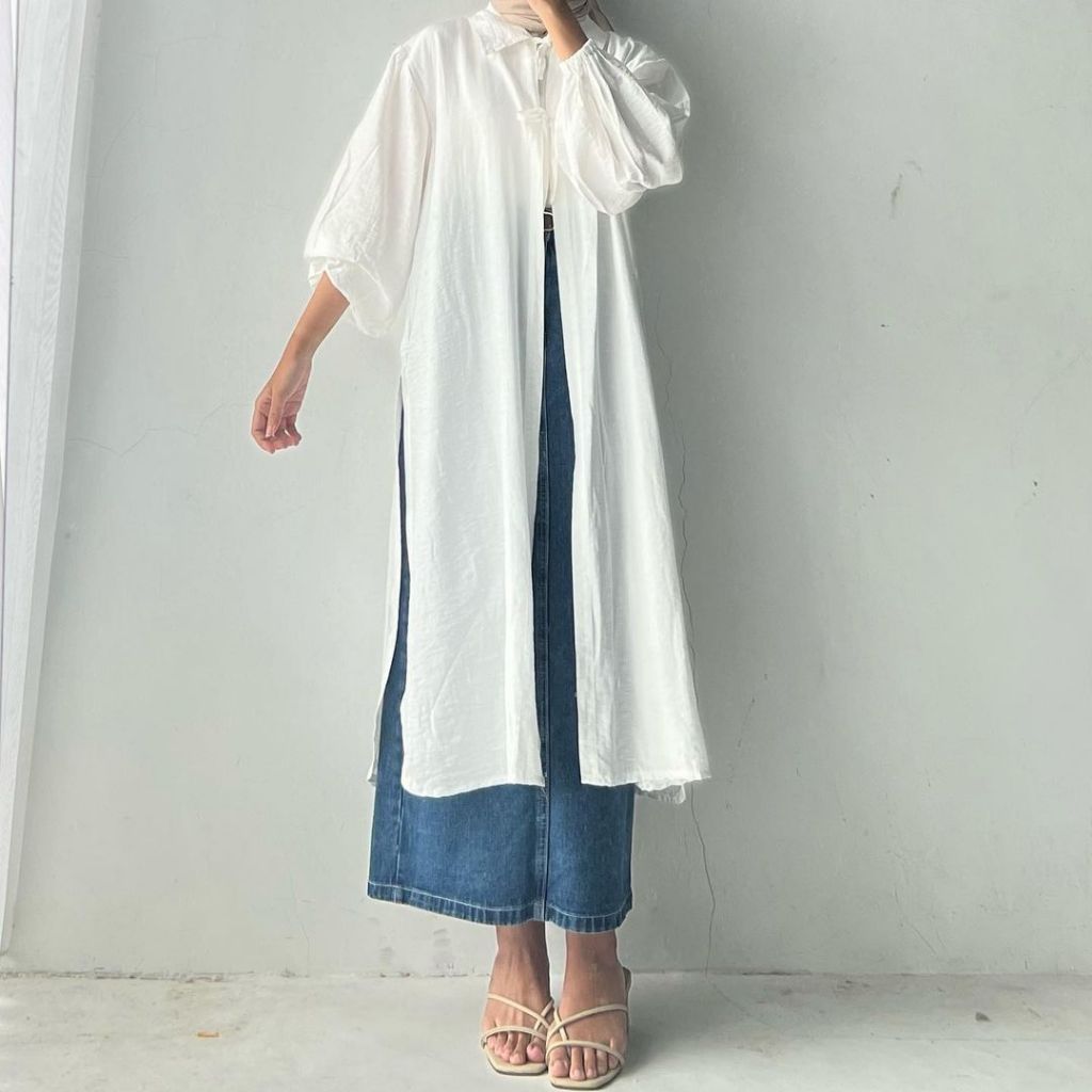 Long Outer Plain Linen Front Strap Nara | Shopee Malaysia