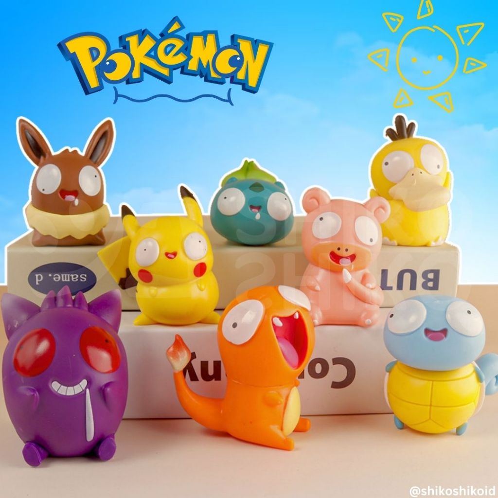 FGCpog Funny Chibi Small Figure Crazy Pokemon Pogil Pikachu Crazy Funny ...
