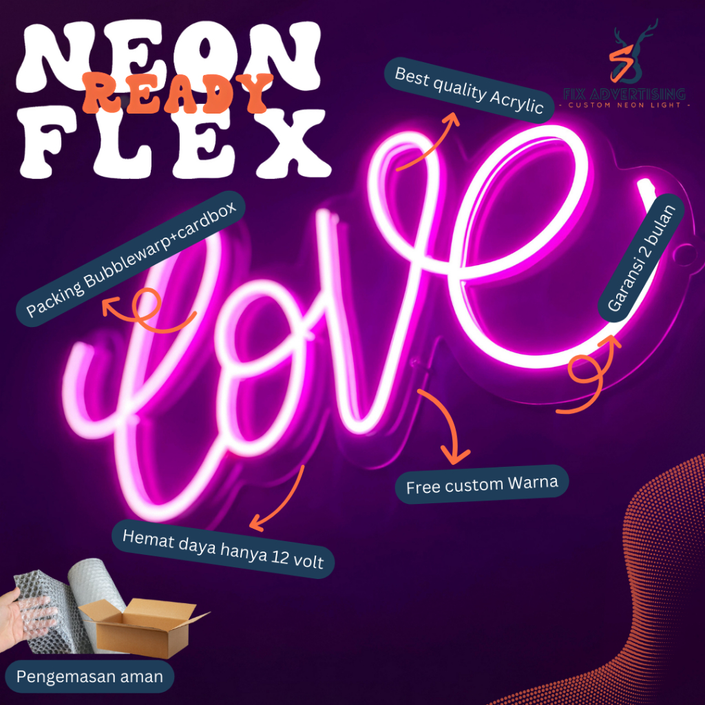 Neon flex Ready Writing LOVE (15Cm) | Shopee Malaysia