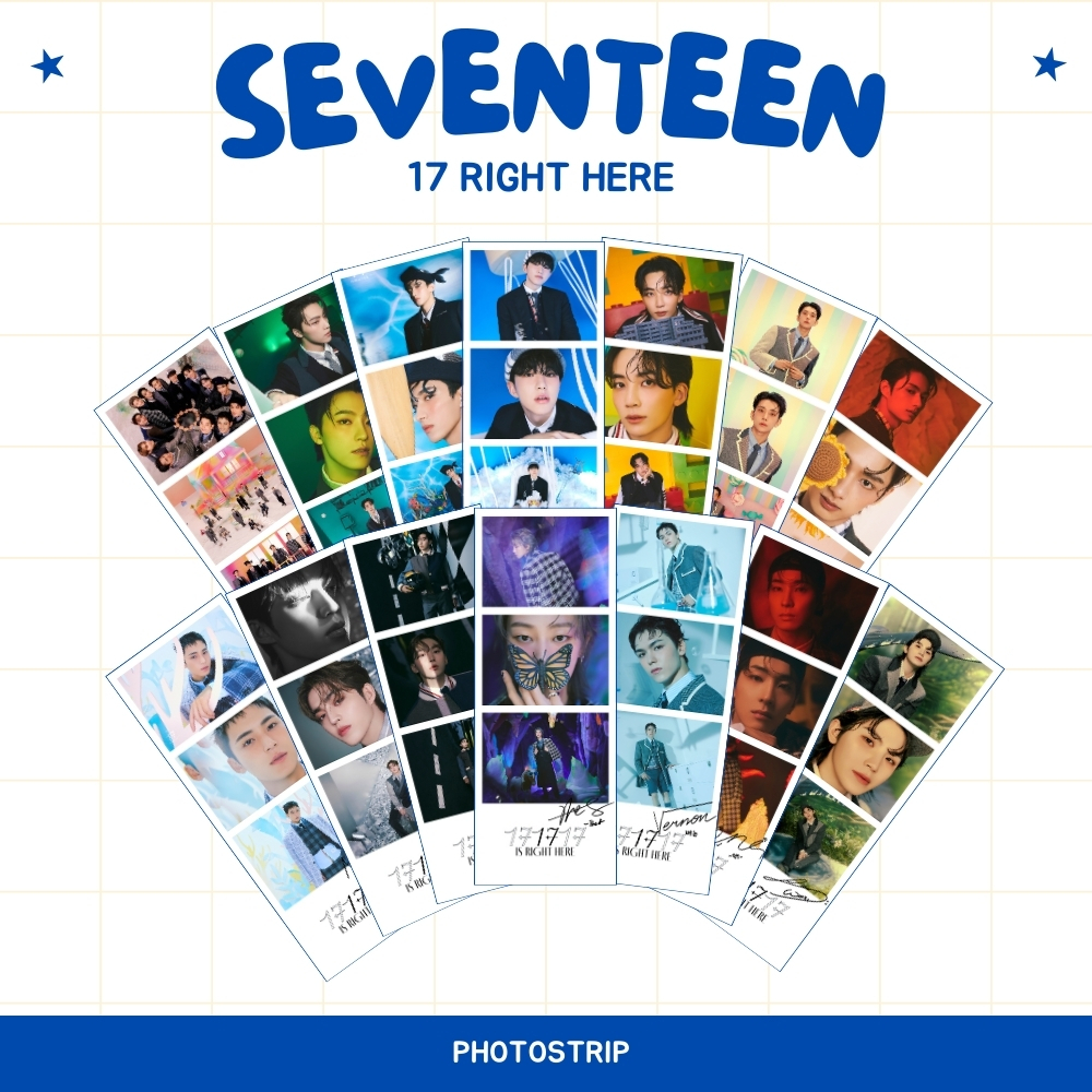Seventeen PHOTO STRIP (CONTAINS 14 PCS + 2 SIDES LAMINATED) PHOTO OF ...