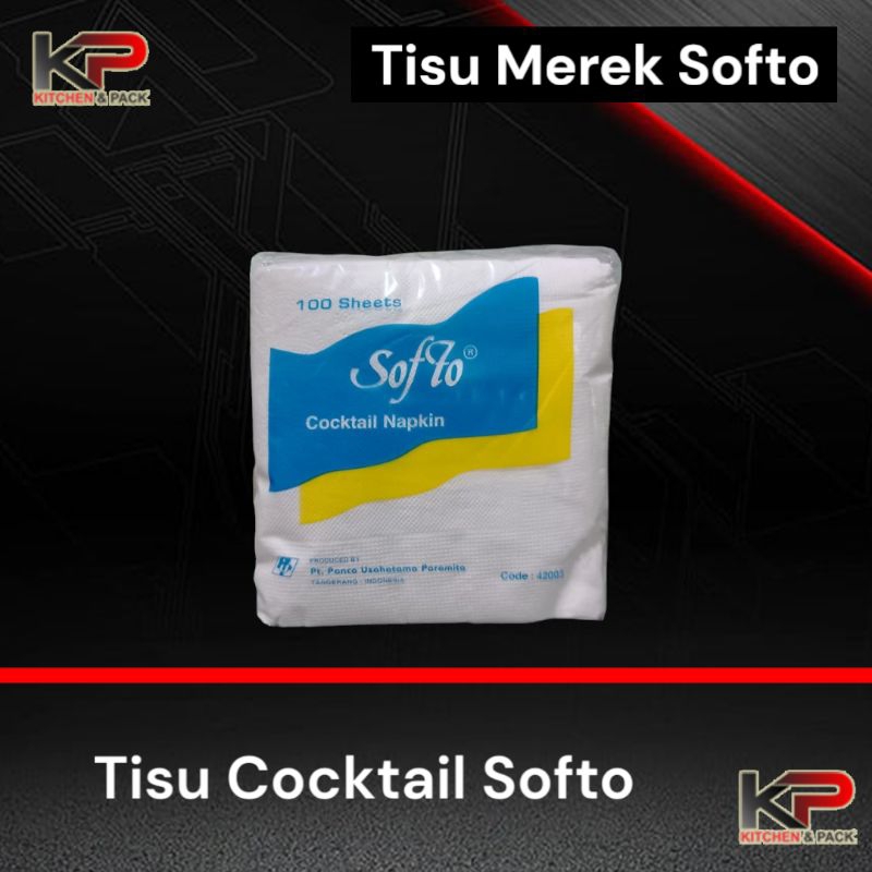 Softo Cocktail Tissue - Cake Tissue - Eating Tissue - 100 sheets/1 PACK ...