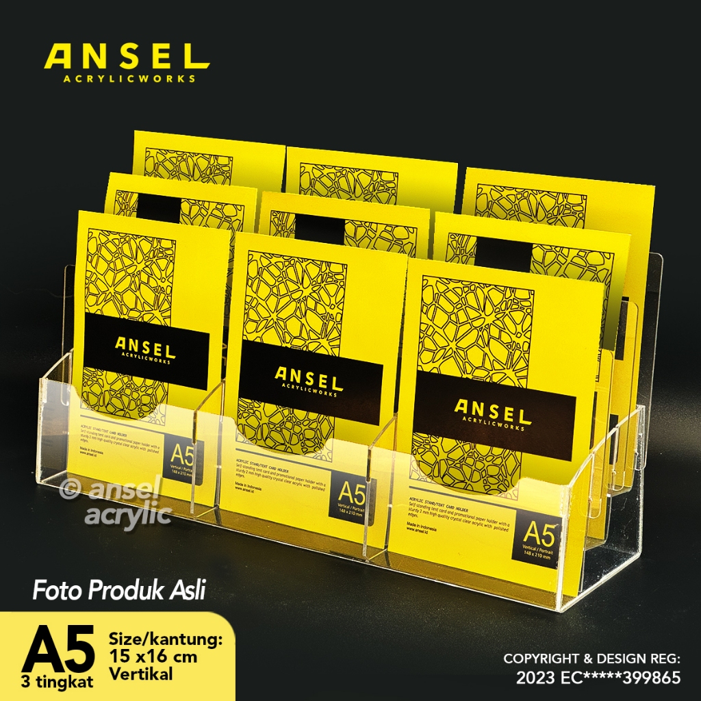 Ansel 3 Tier Acrylic Brochure Holder uk. A5 Type E3 - 3 Layers [Acrylic ...