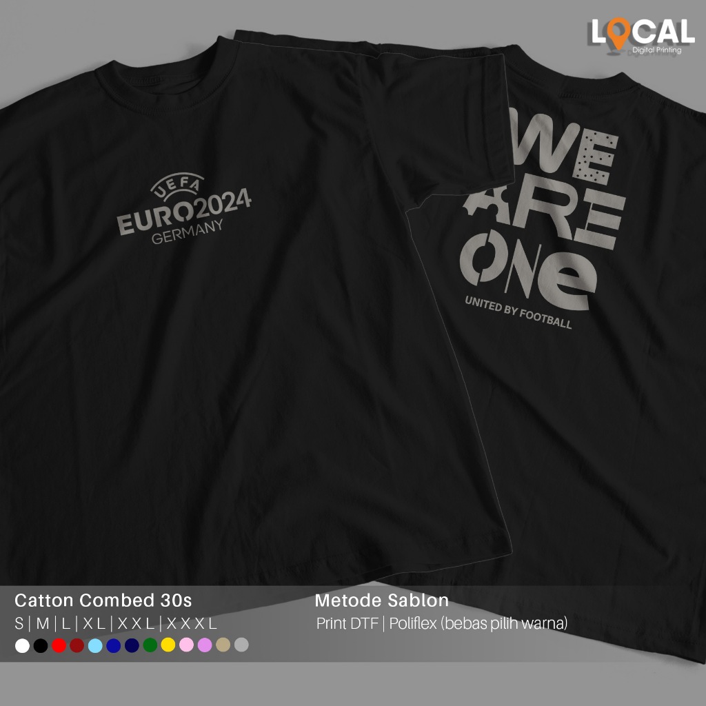 Custom UEFA EURO GERMANY 2024 DTF Ball Shirt Front And Back - LOCAL PRINT | Shopee Malaysia
