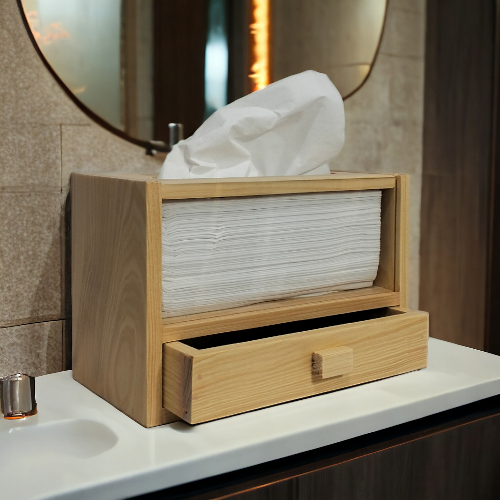 Aesthetic Drawer Wooden Tissue Box | Pine wood tissue holder ...