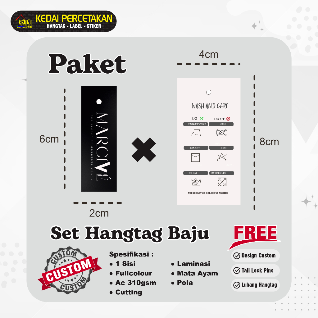 Package !!! Hangtag MARCIVE clothes hang tag bonus rope price tag ...