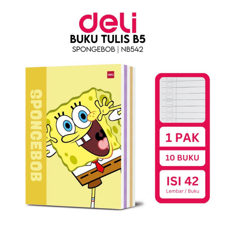 DELI LONG NOTEBOOK WITH SPONGEBOB MOTIF CONTENTS 42 SHEETS (1 PACK ...