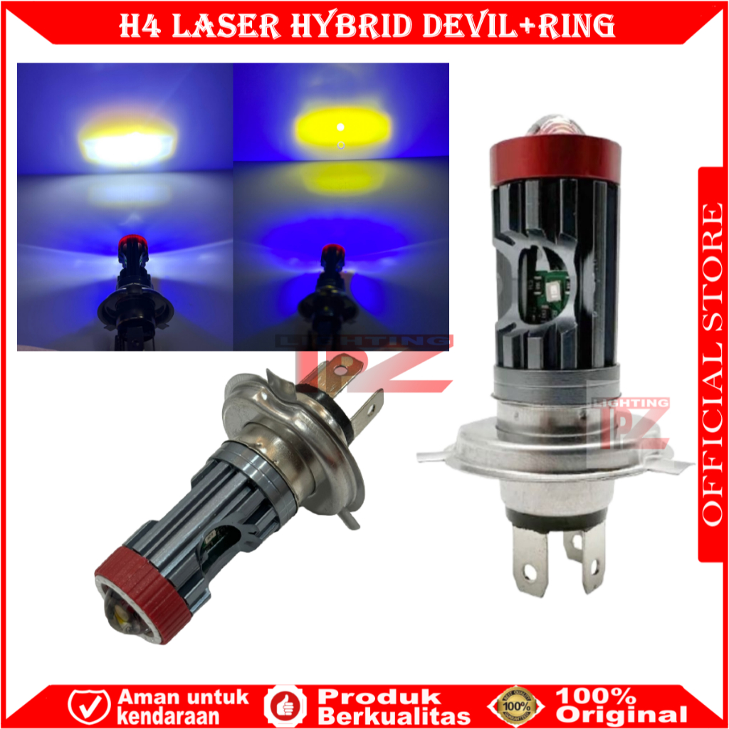 Original Lamp H4 HYBRID LASER DEVIL RING ANGEL EYE Lamp Motorcycle H4 ...