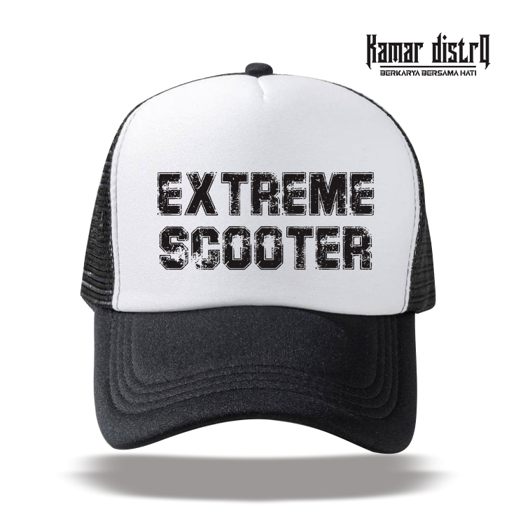 HITAM PUTIH Vespa extreme Hat - trucker Hat - Net Hat - Kak Hat - Black ...
