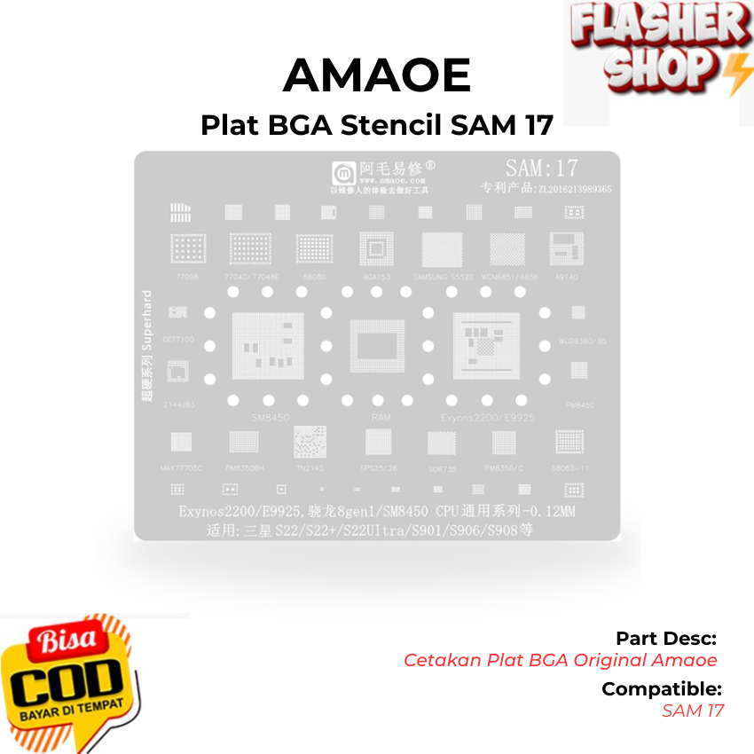 Original Amaoe SAM17 SM8450 E9925 Bga Stencil Plate Mold | Shopee Malaysia