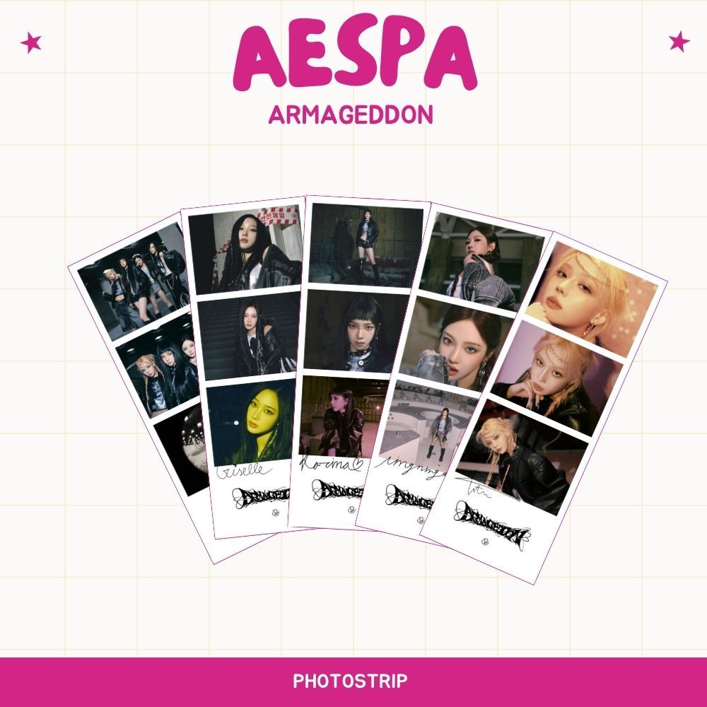 Aespa PHOTO STRIP (CONTAINS 5 PCS + 2 SIDES LAMINATED) PHOTO OF HAND ...