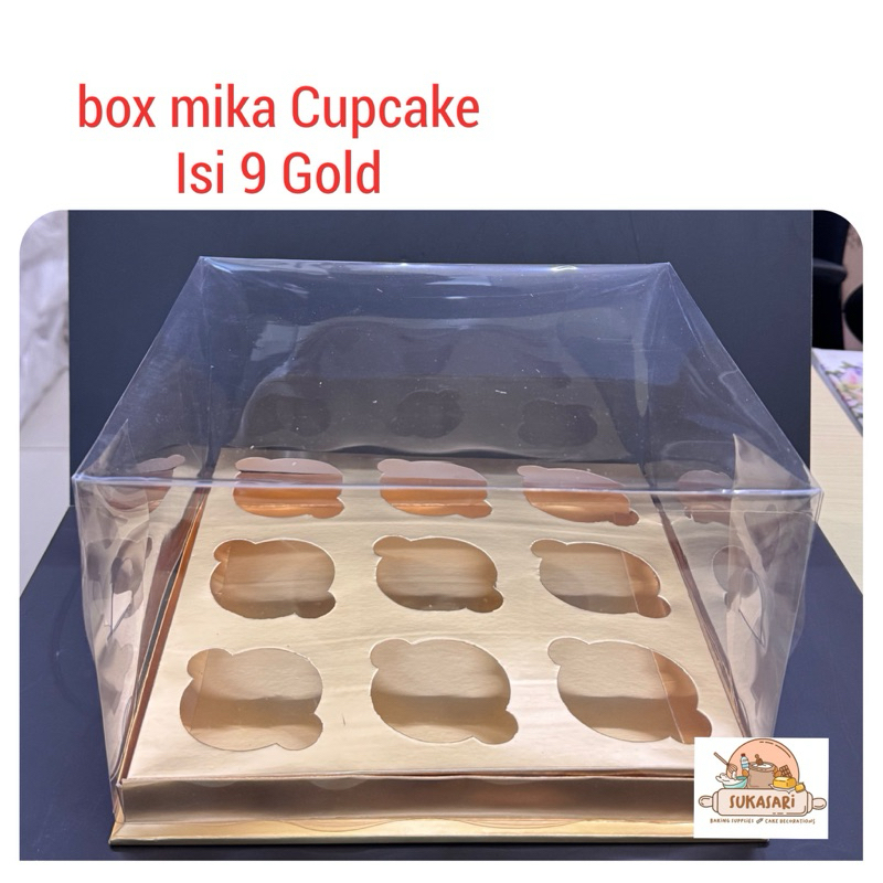 Mika cupcake contains 9 GOLD cupcake boxes, muffin packaging cake box ...