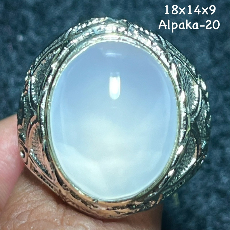 Natutal White Agate Ring With Studs (Original Natural) | Shopee Malaysia