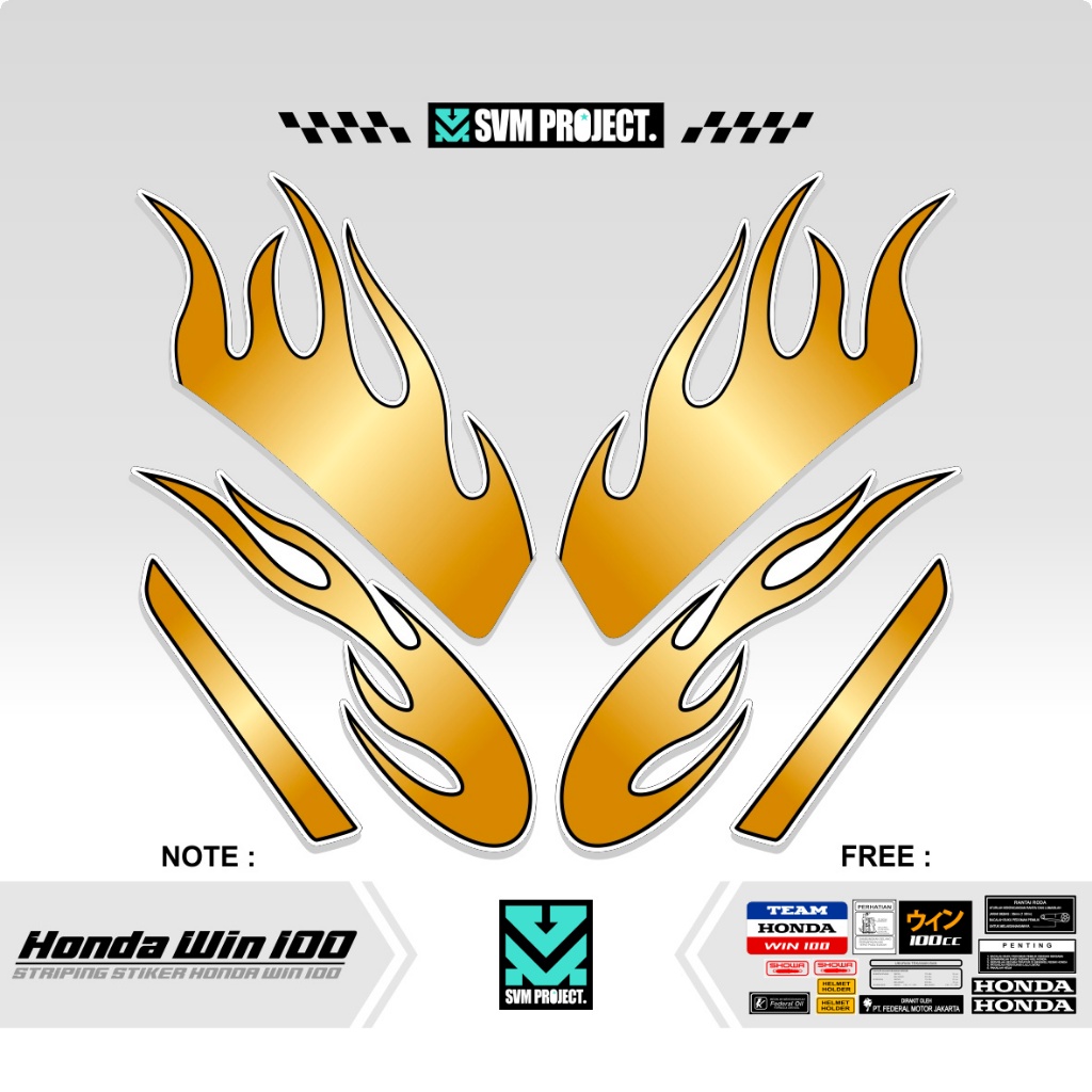 Striping HONDA WIN/MOTIF 118/STICKER WIN 100/STICKER Variation WIN 100 ...