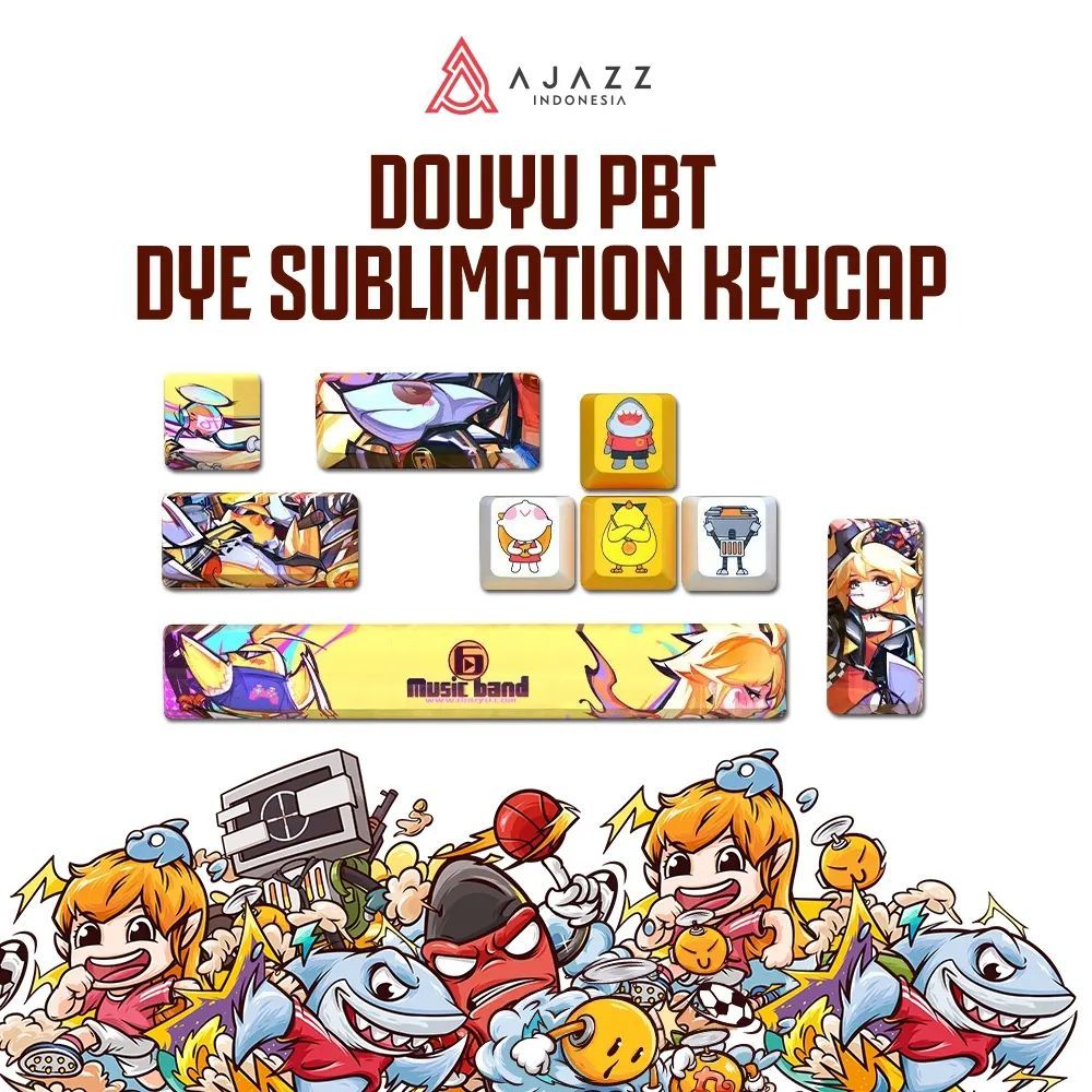 Douyu PBT Dye Sublimation Keycaps Fish Pattern (9pcs Keycaps) | Shopee ...