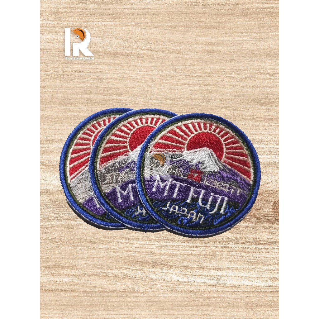 Mt FUJI LOGO BORDER, Embroidered Emblem/ patch - rhonsworkwear | Shopee ...