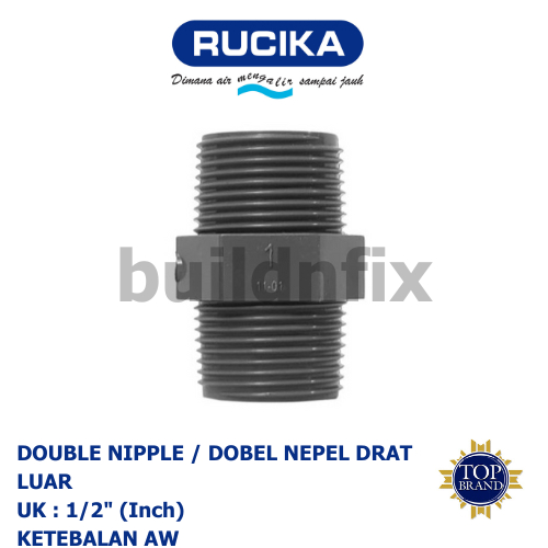 RUCIKA DOUBLE NIPPLE / DOUBLE NEPEL OUTER DRAT PVC 1/2" AW (THICK) | Shopee Malaysia