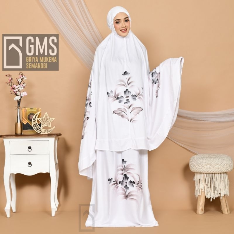 PUTIH Hand Made Batik Painting Mukena Original Bonus Beautiful Bag ...