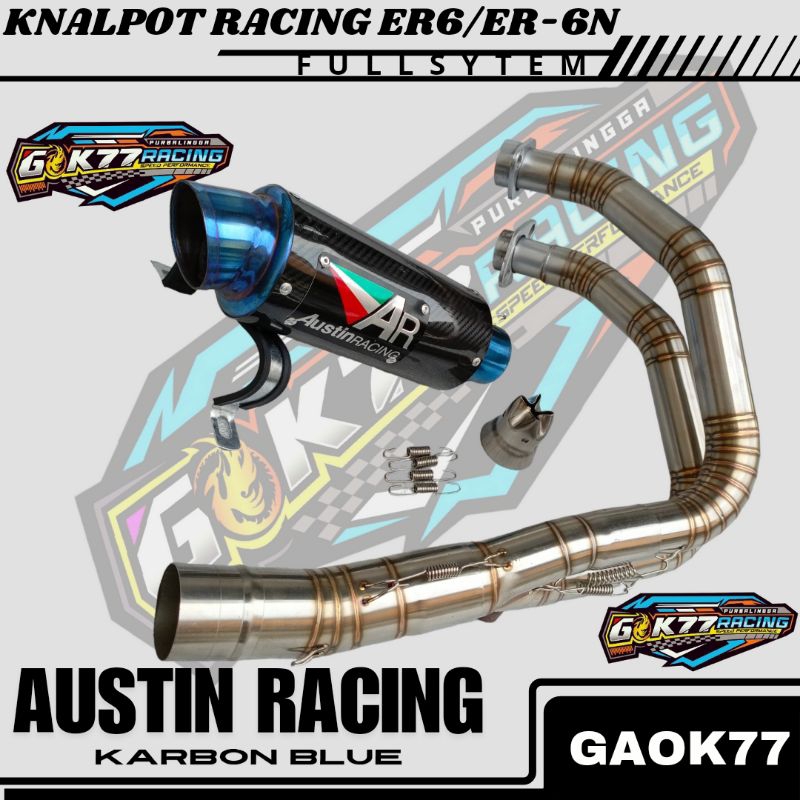 Racing exhaust Er6 Er-6n Er6n Full system Australia blue carbon pnp ...
