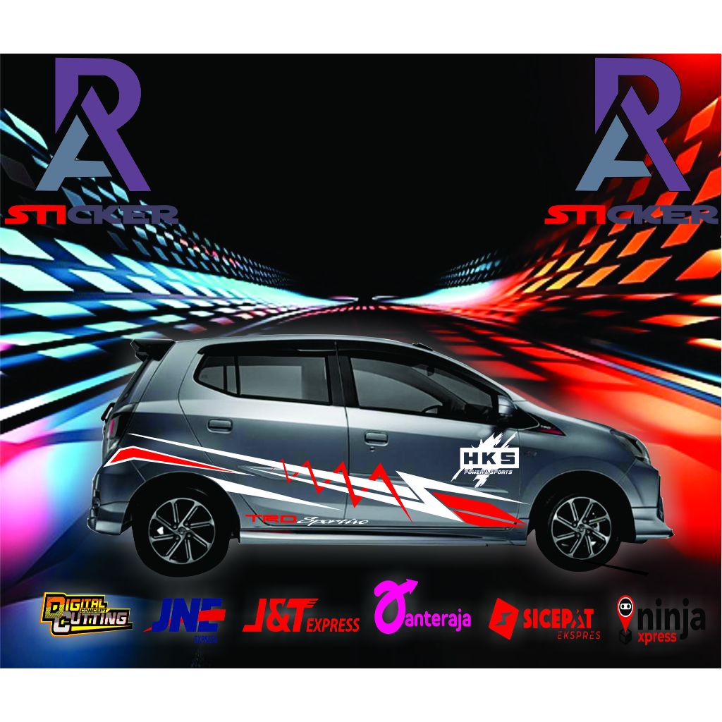 Sticker CUTTING Car STRIPING HKS TRS SPORTIVO UNIVERSAL LIST Side BODY ...