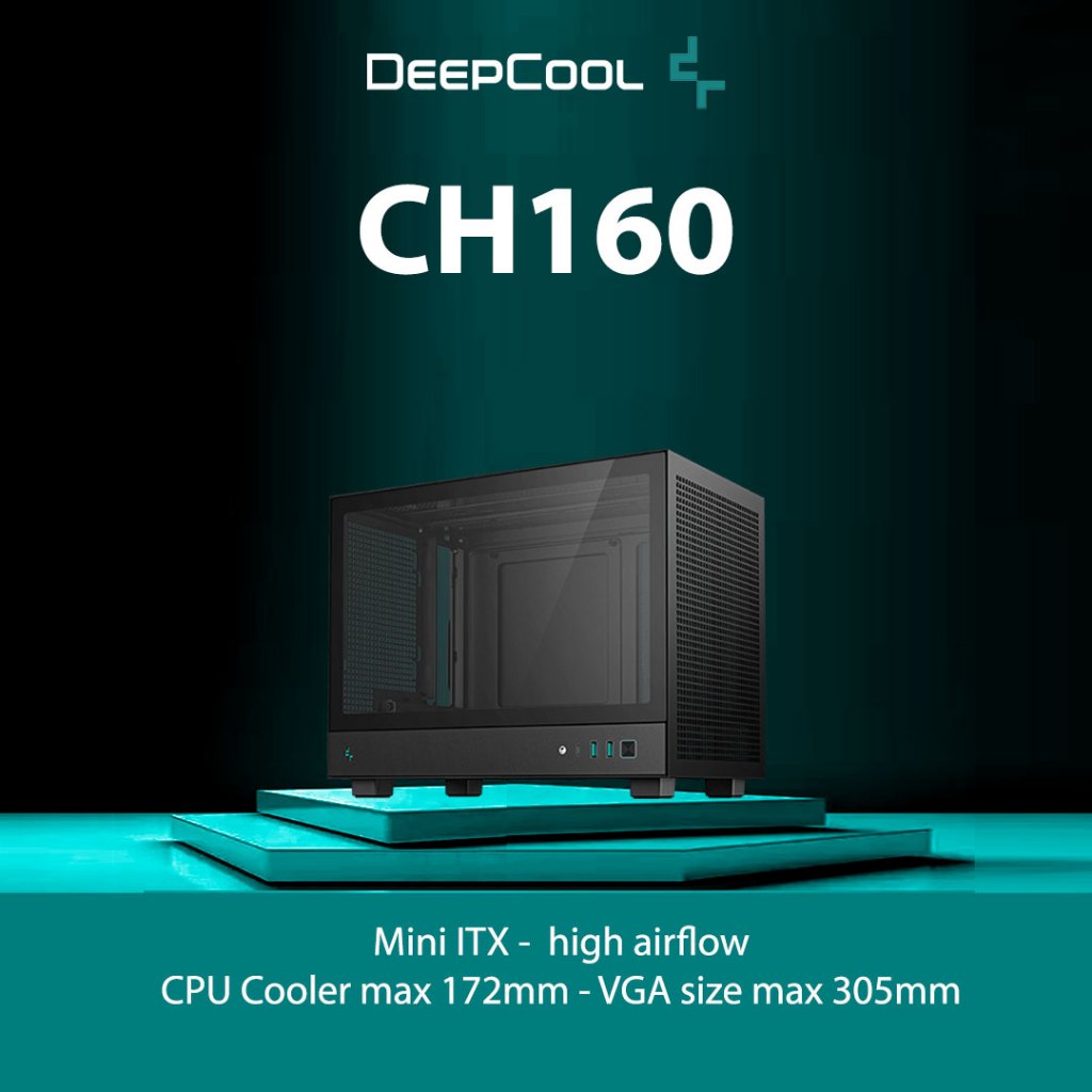 Deepcool CH160 Black Ultra Portable mini-ITX Computer Case | Shopee ...