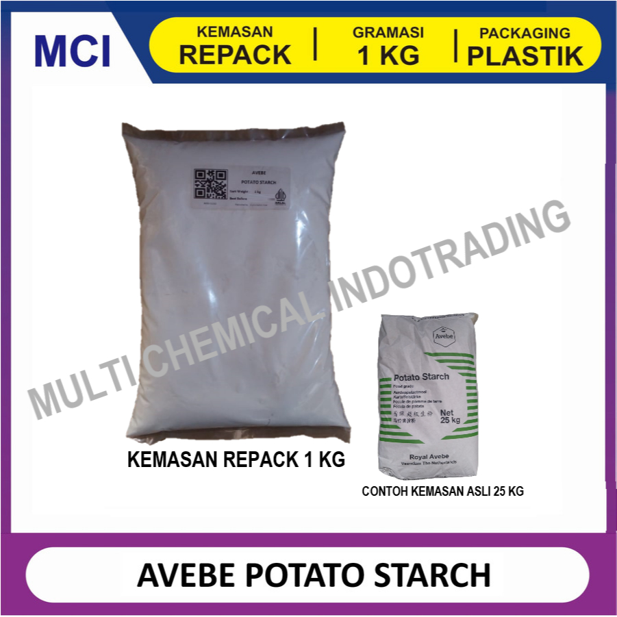 Avebe POTATO STARCH ex. Holland. Food GRADE Potato Starch. 1kg | Shopee ...