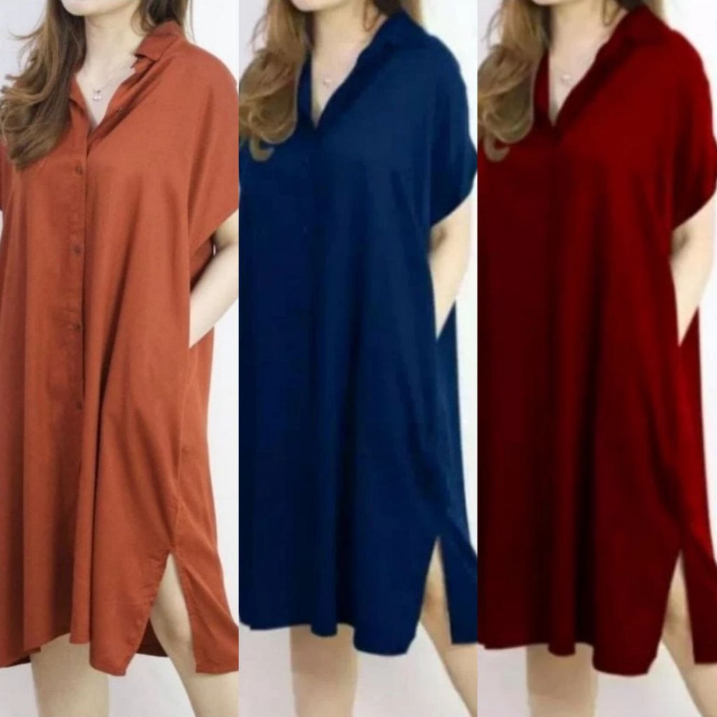 Latest PLAIN DASTER FULL BUTTONS FRONT BUSUI VIRAL | Shopee Malaysia