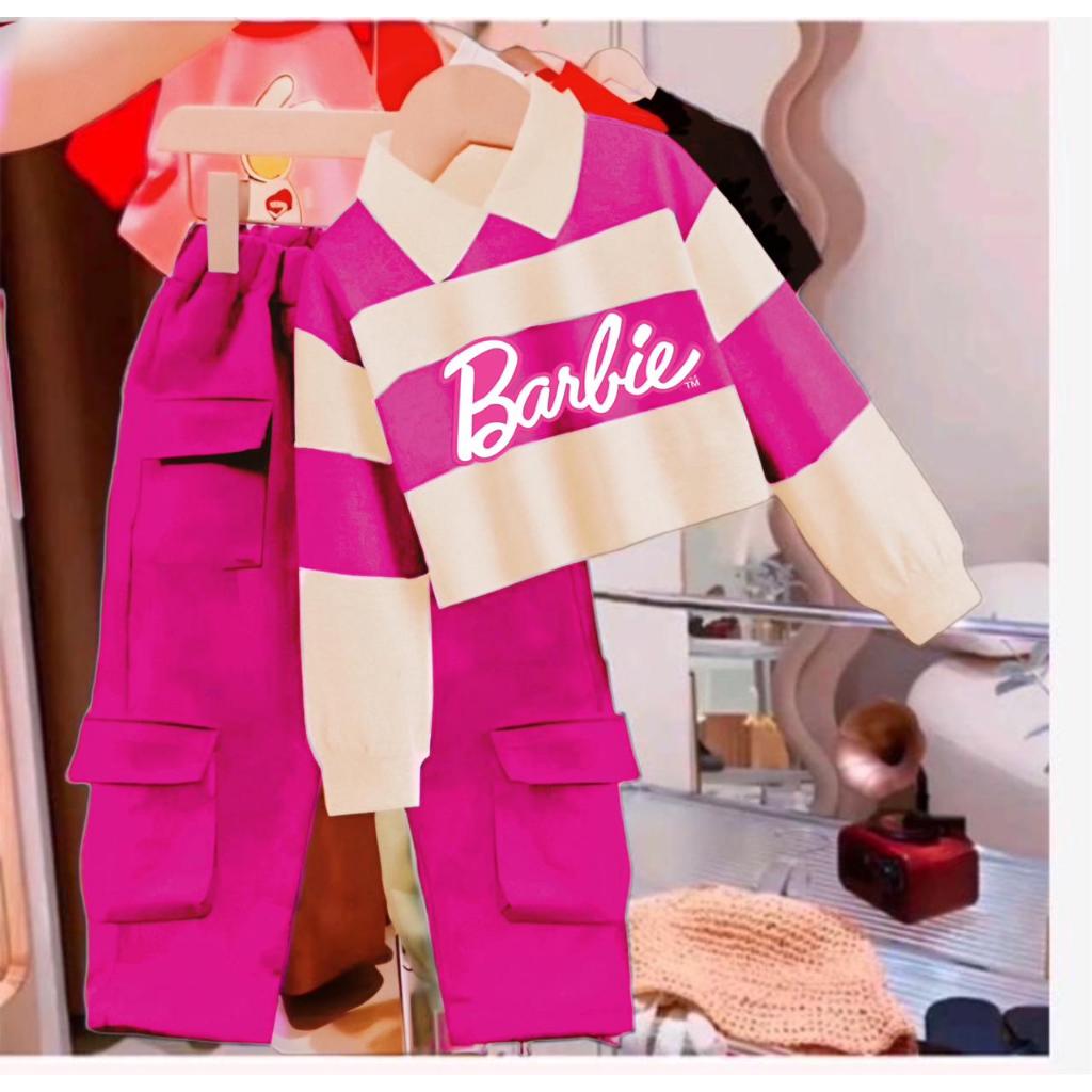 Barbie MOTIF CARGO STRIP Suit/BARBIE VIRAL CARGO SET/1-5 Years Old ...